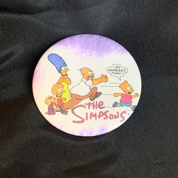 Vintage | Jewelry | Vinage 8s Bart The Simpsons Button 14 Wide | Poshmark
